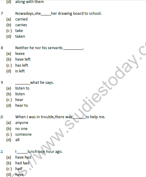 CBSE Class 9 Language Conventions Grammar and Usage MCQ with Answers CBSE Class 9 Language Conventions Grammar and Usage MCQ with Answers
